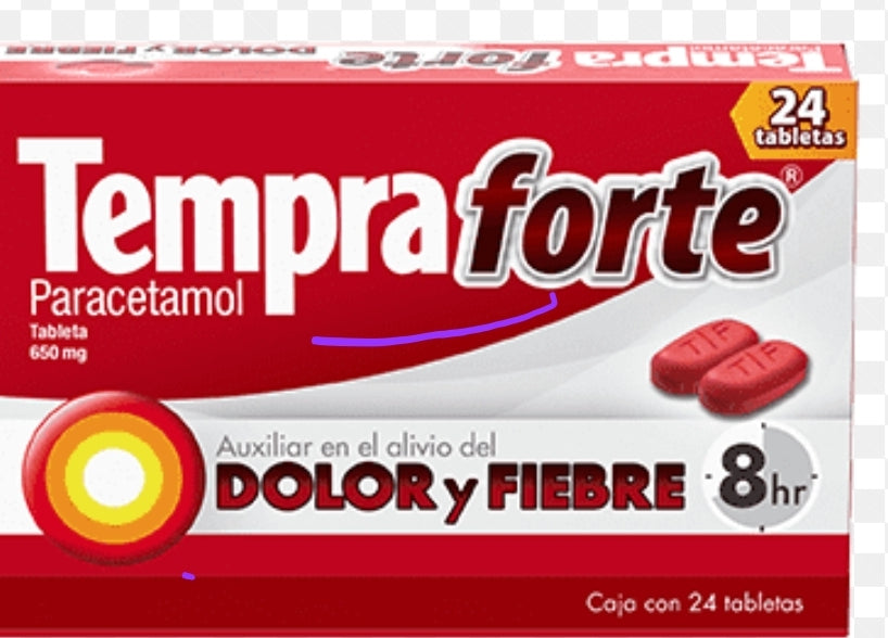 Tempra forte 24 tabletas de 650mg paracetamol – Ramirez Health and Beauty