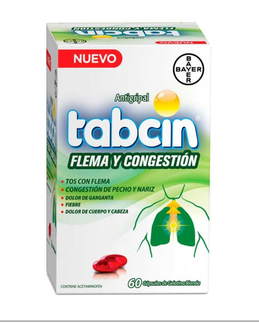 Tabcin 60 capsulas . Flema y congestion – Ramirez Health and Beauty